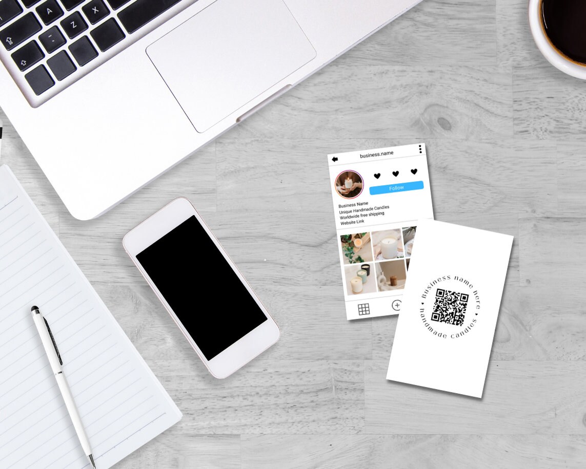 Instagram Business Card Template, DIY Editable Small Business Design ...