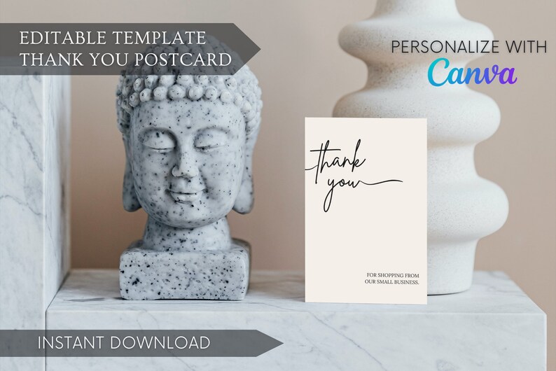 Thank You Card Editable Printable Thanks for Your Purchase - Etsy