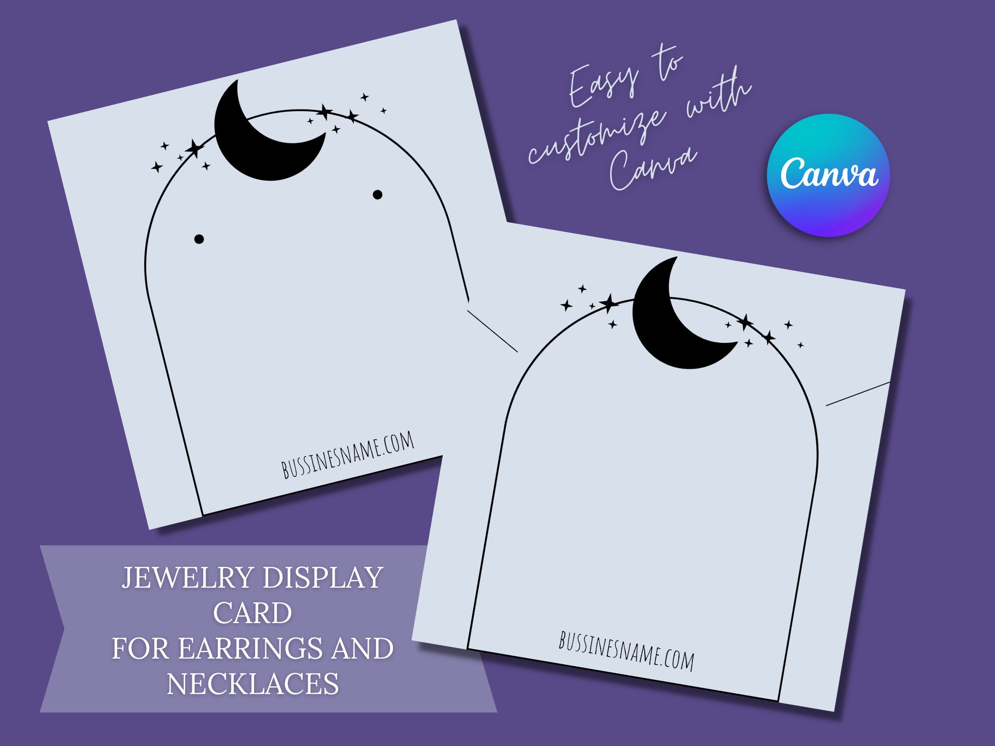Editable Jewelry Display Card, Template Earring Display Card, Printable ...