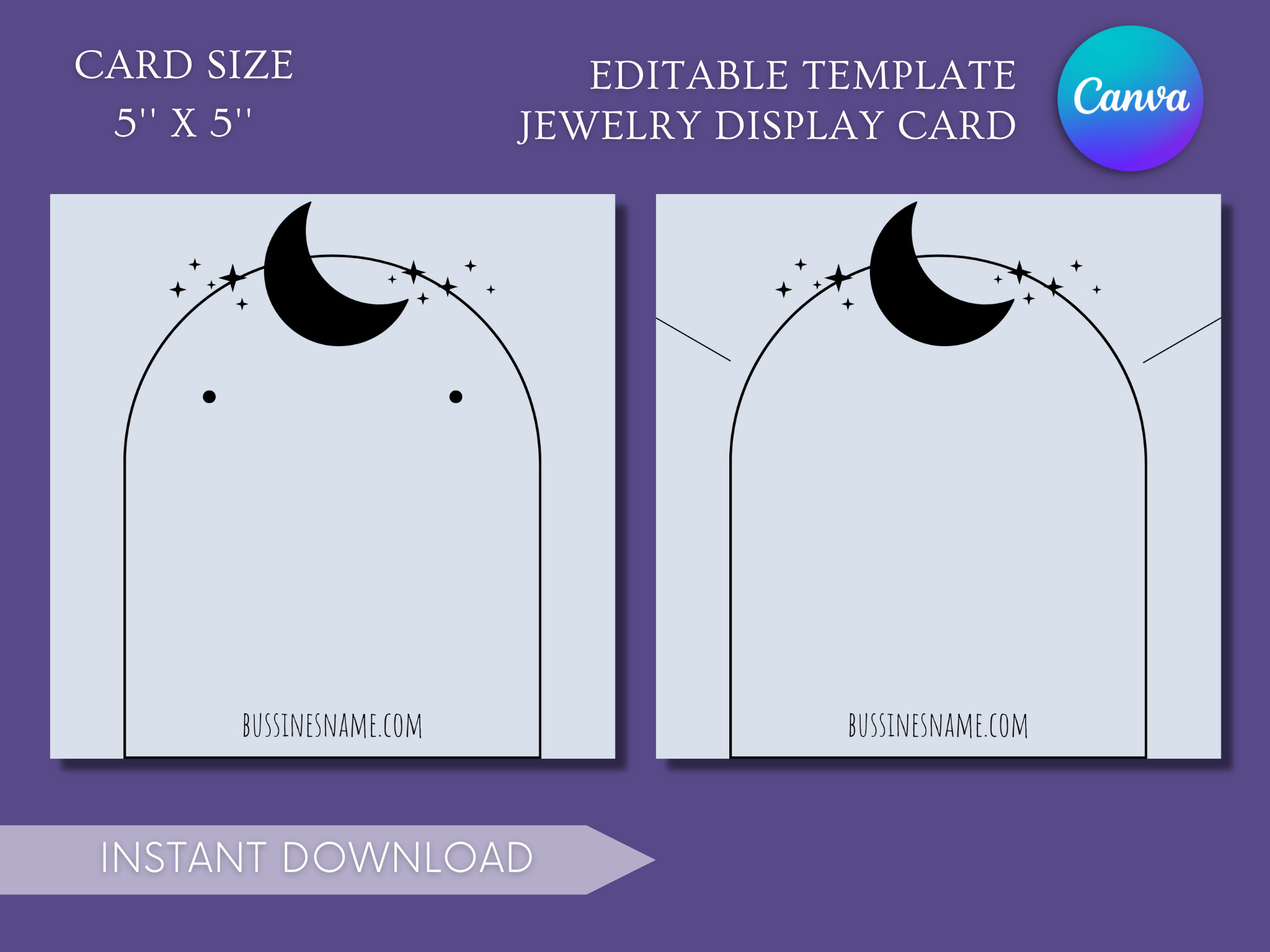 Editable Jewelry Display Card, Template Earring Display Card, Printable ...