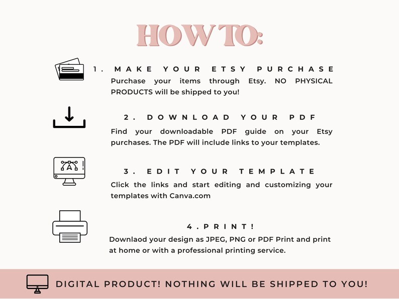 Thank You Card Editable Printable Thanks for Your Purchase - Etsy