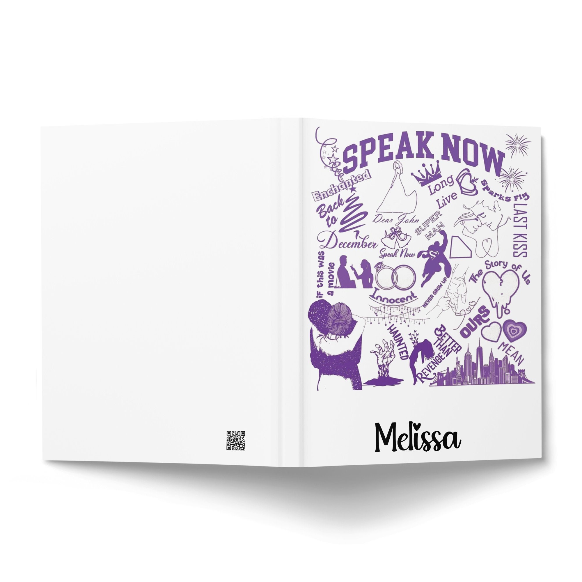 Personalized, Speak Now Inspired Journal, Lyrics and Graphics Writing ...