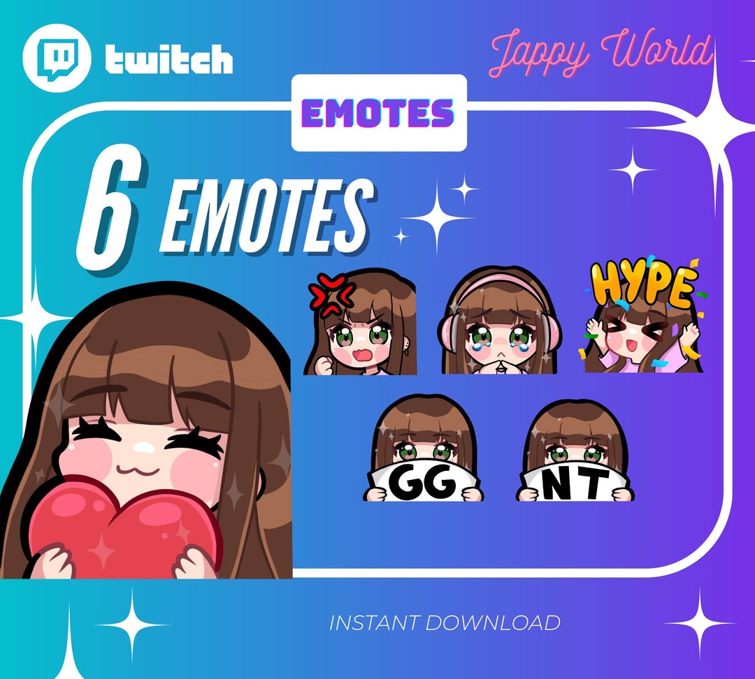 GAMER GIRL EMOTICONS / Twitch / Discord / Streaming / Cute Gamer Girl ...