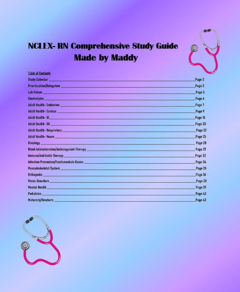 Comprehensive NCLEX-RN Study Guide - Etsy