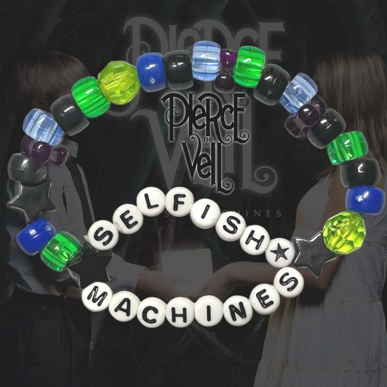 Pierce the Veil - Selfish Machines Themed Kandi Bracelet - Etsy