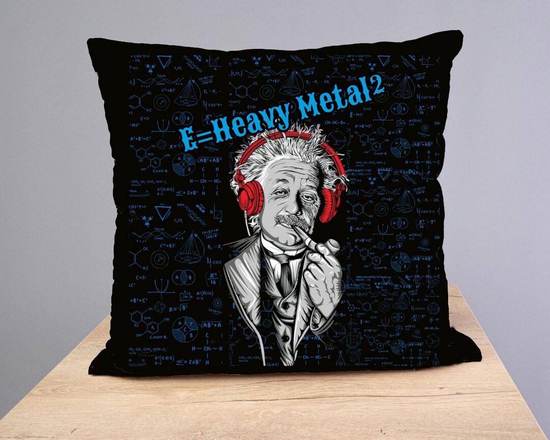 Albert Einstein and Heavy Metal Pillow Case Unique Music Throw Pillow ...