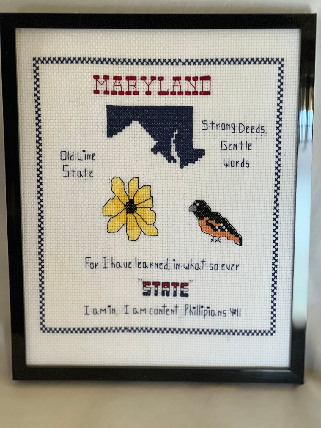 State of Maryland Cross Stitch Pattern - Etsy