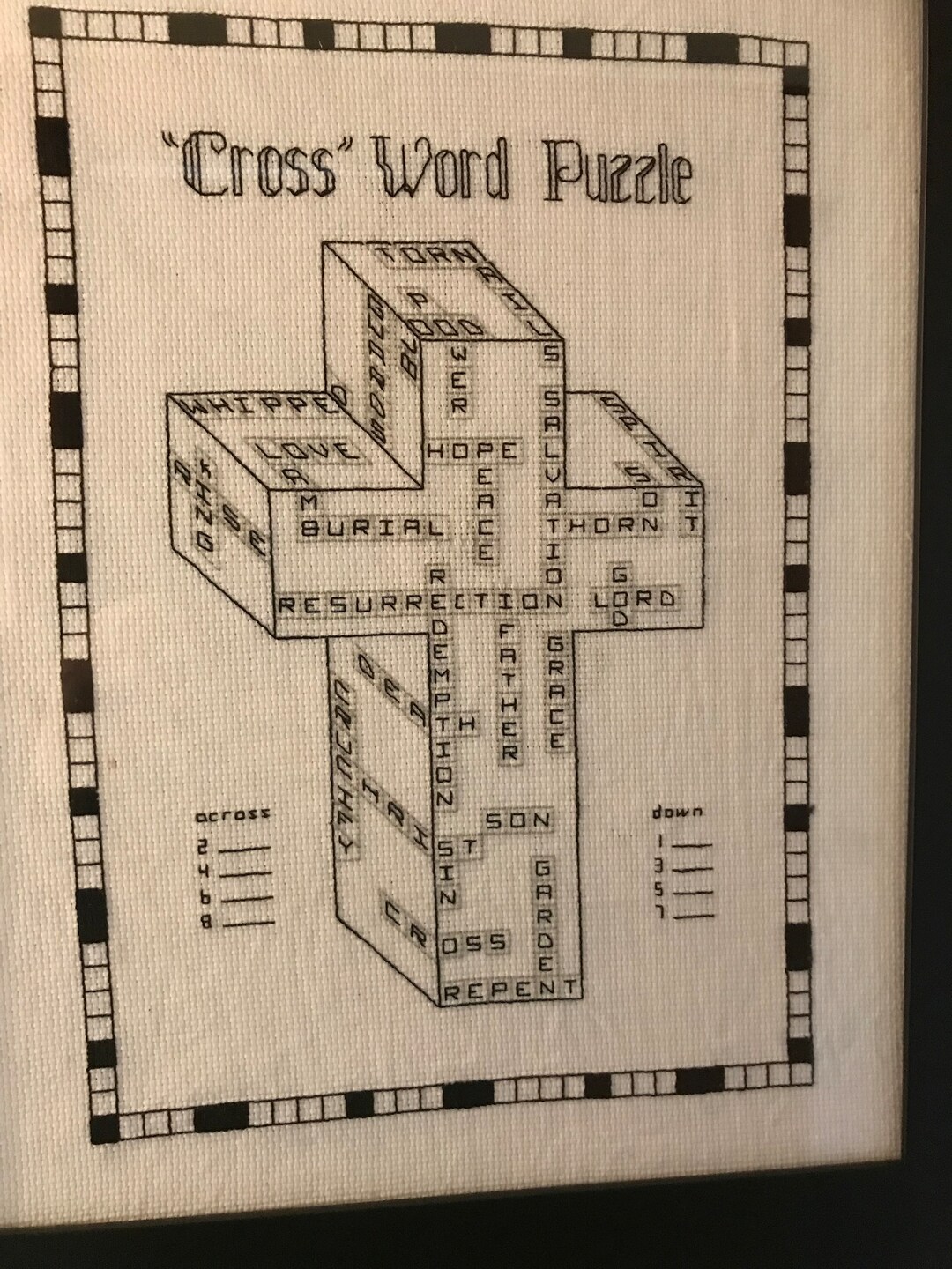 Cross Word Puzzle Cross Stitch Pattern - Etsy