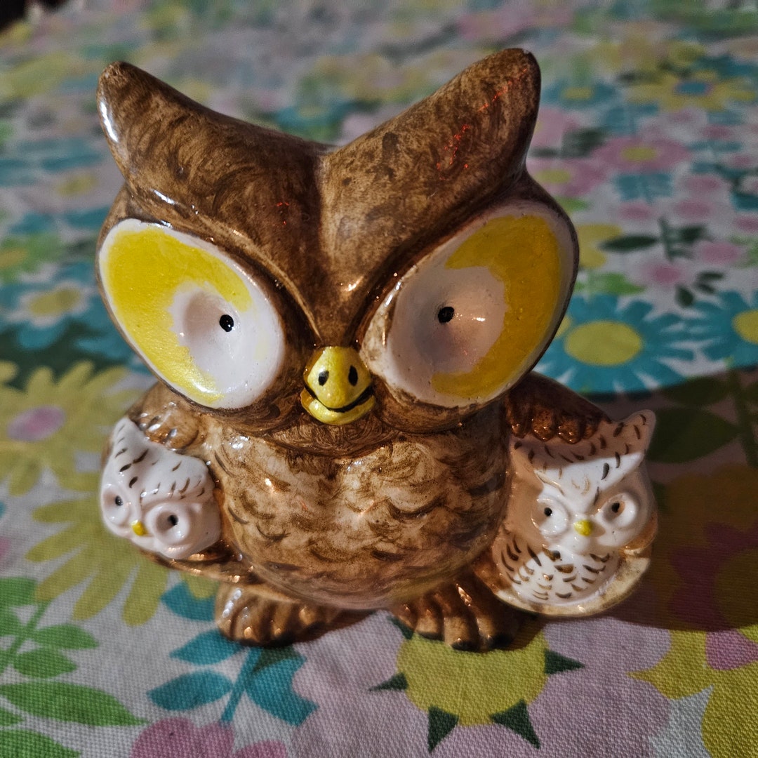 Vintage Owls Figurine - Etsy