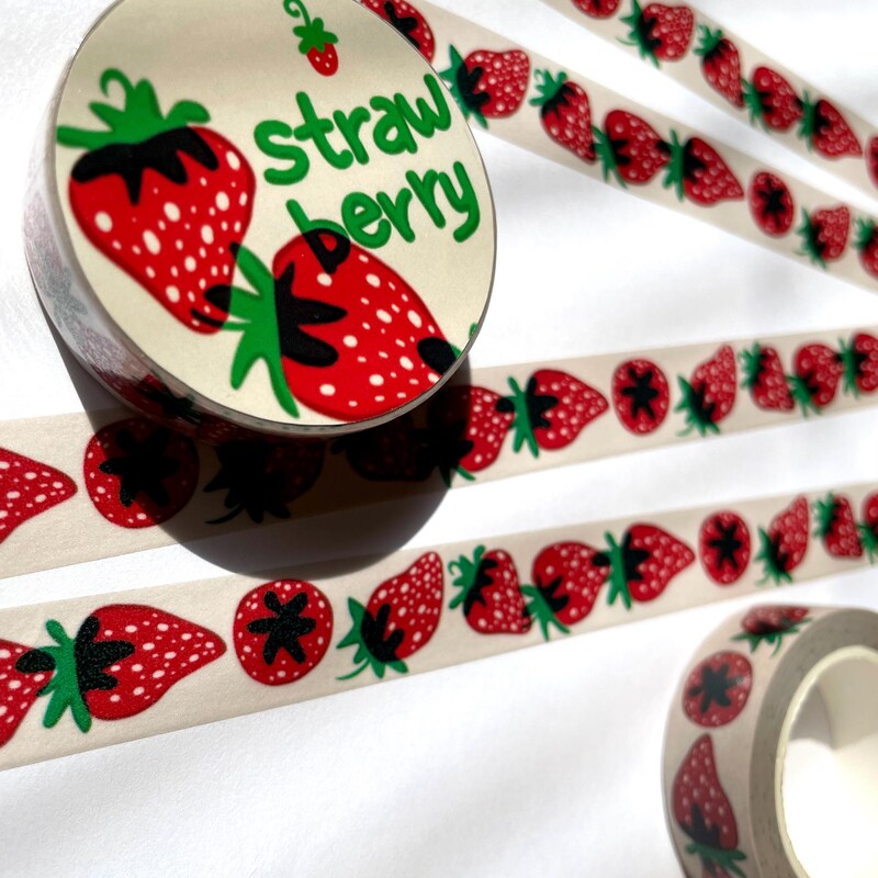 Strawberry Washi Tape - Etsy