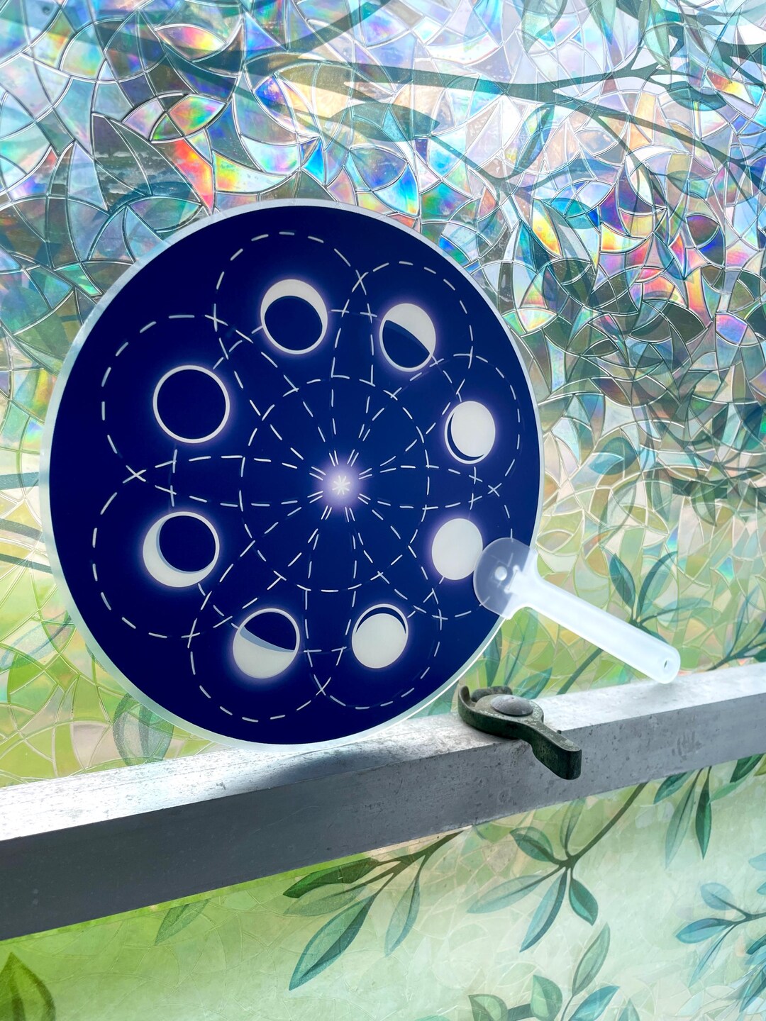 Moon Phases Frosted Translucent PVC Hand Fan: Celestial Witchy ...