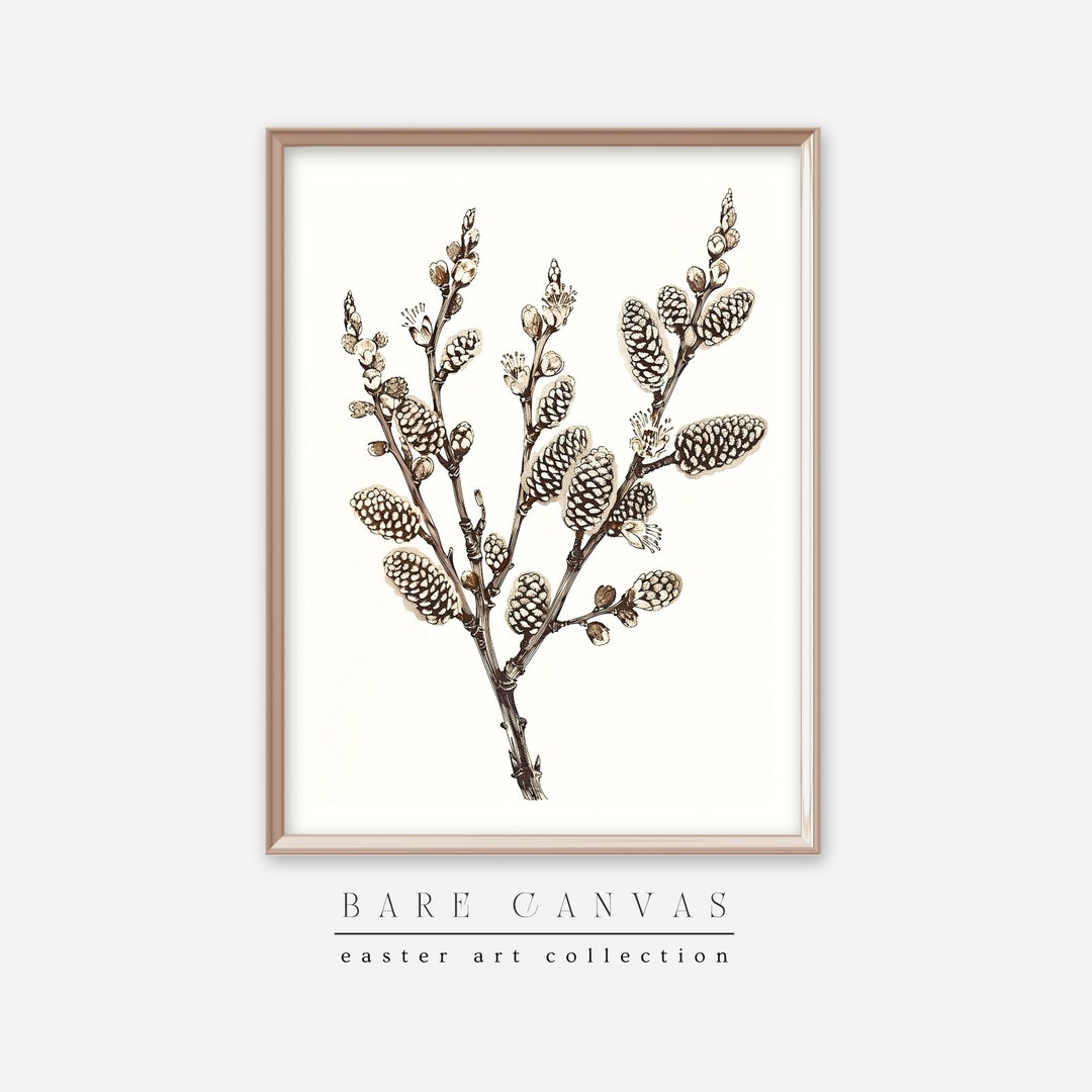 Easter Branch Vintage Oil Painting | Spring Wall Art | Vintage Easter ...