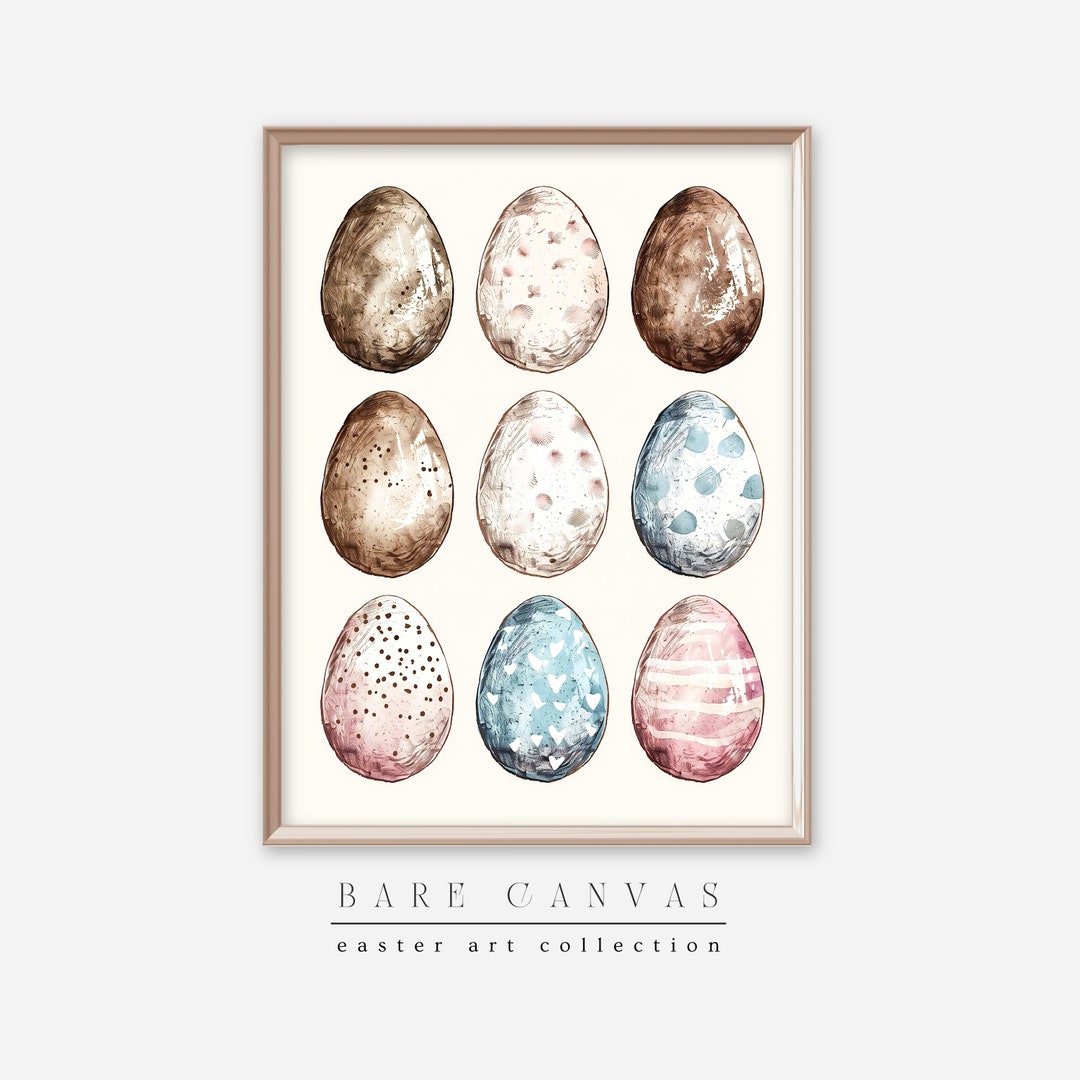 Easter Painting | Vintage Easter Eggs Painting | Spring Wall Art ...