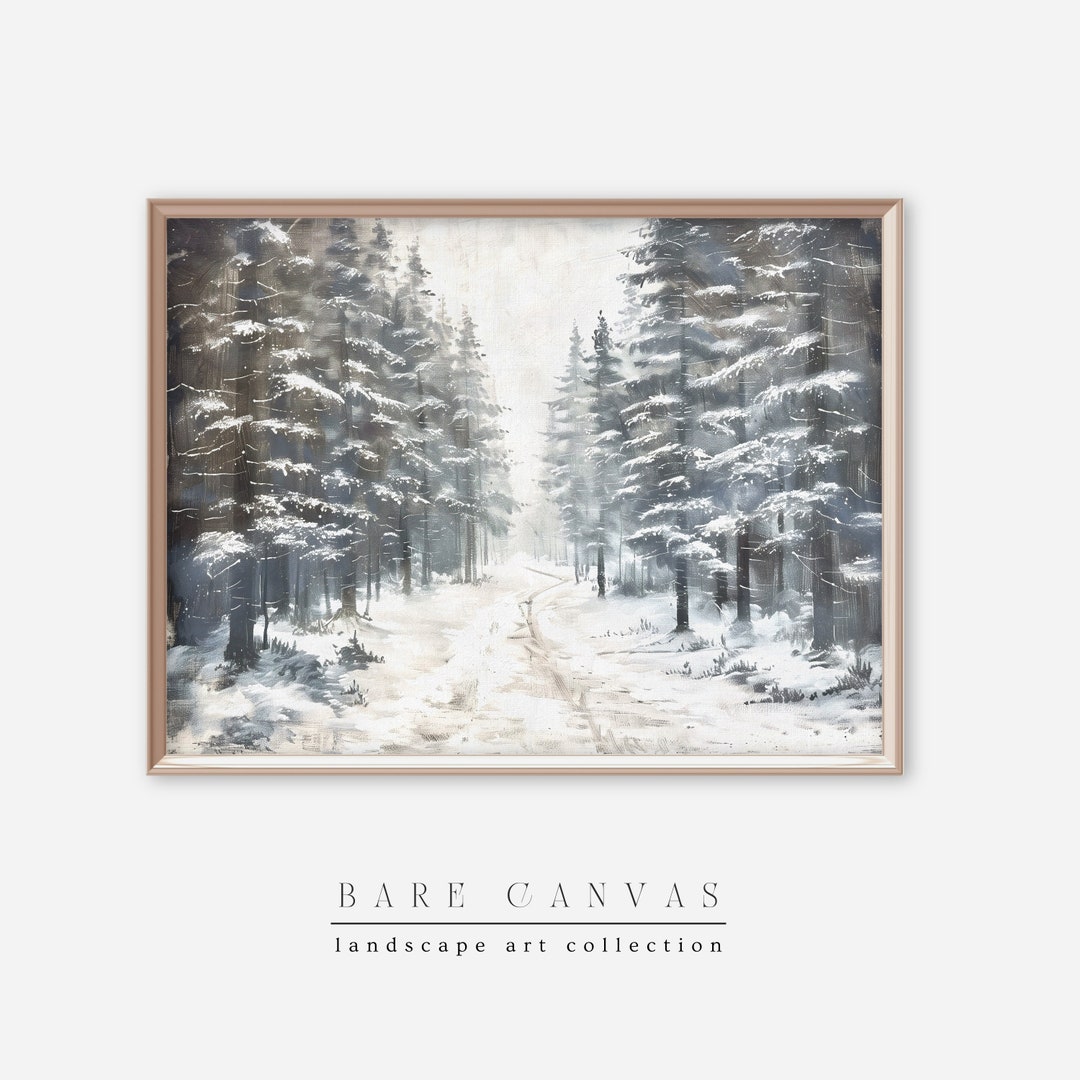 Landscape Painting | Spruce Forest Painting | Winter Landscape Painting ...