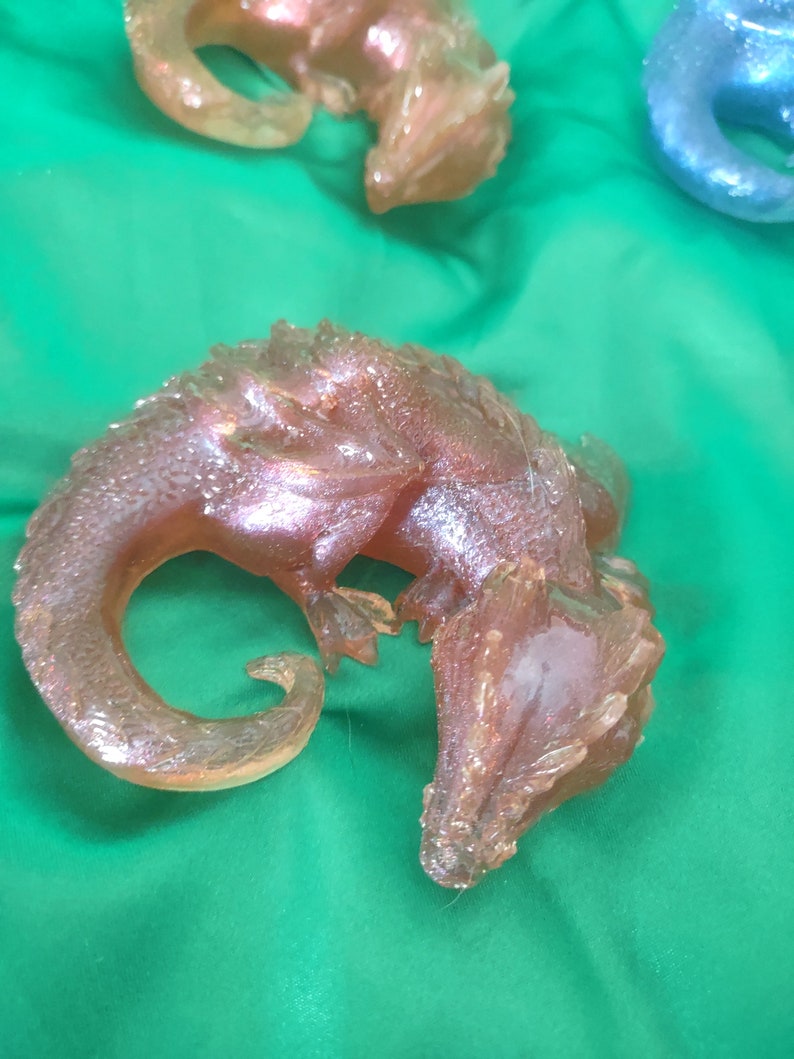 Curled Dragon Statue - Etsy