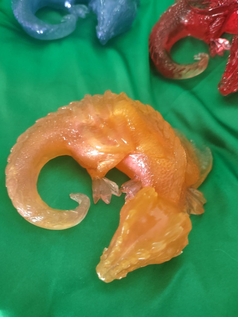 Curled Dragon Statue - Etsy