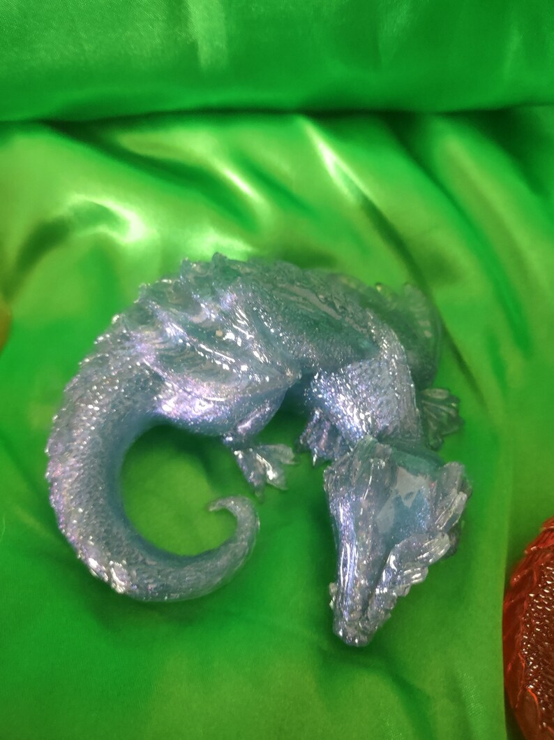 Curled Dragon Statue - Etsy