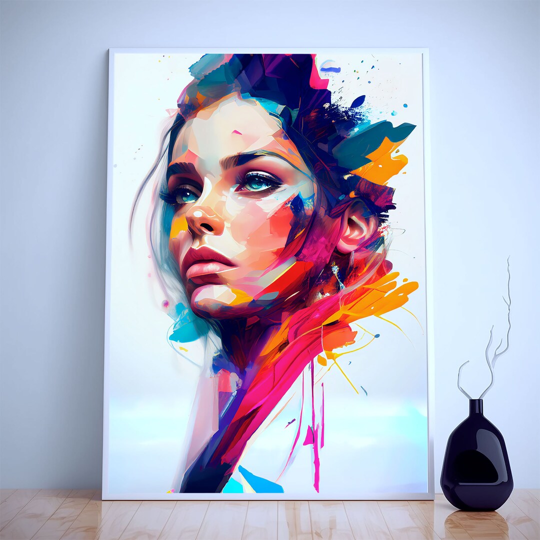 Art-house Style Digital Girl Portrait, Water Color, DIGITAL DOWNLOAD - Etsy