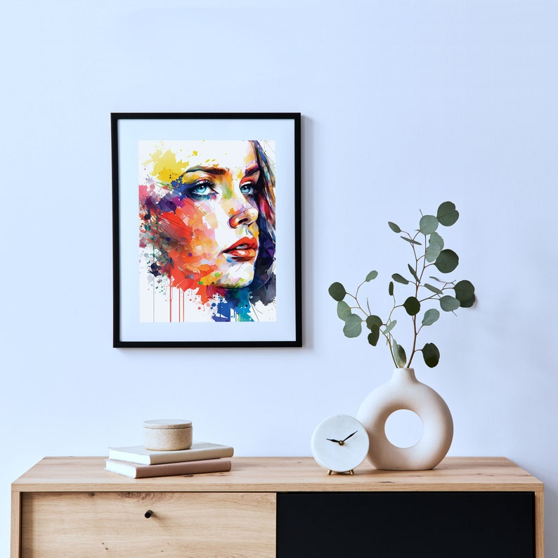Art-house Style Digital Girl Portrait, Water Color, DIGITAL DOWNLOAD - Etsy