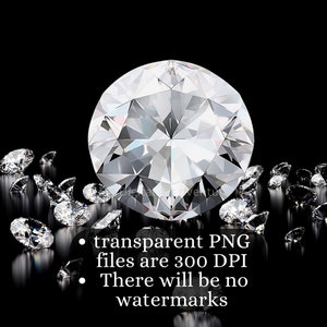 Diamond Clipart, 100 PNG, Watercolor, Gemstone Clipart - Etsy