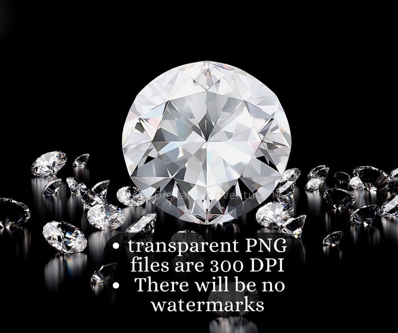 Diamond Clipart, 100 PNG, Watercolor, Gemstone Clipart - Etsy