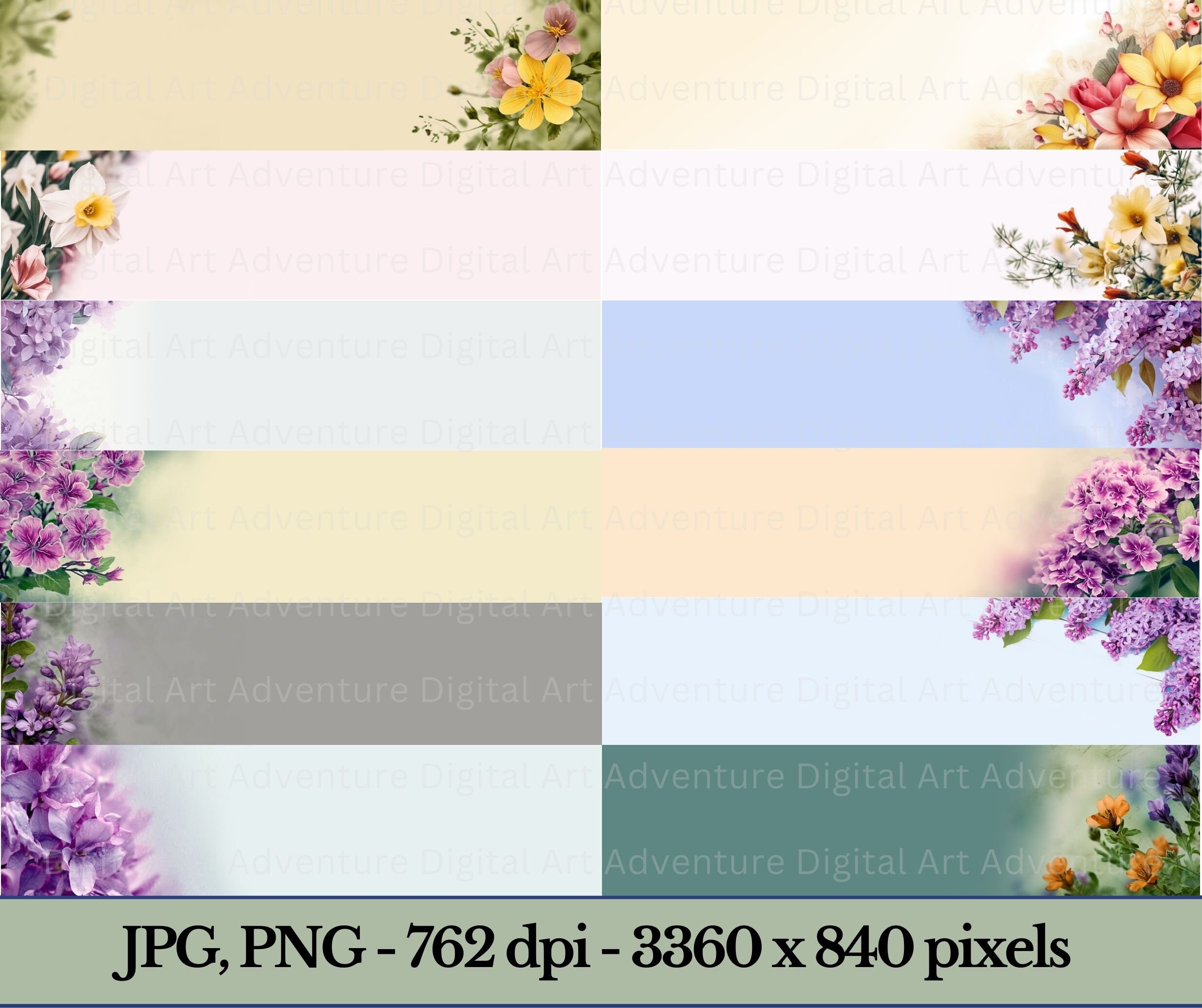 Background Banner Clipart, With Flowers Clipart, 50 PNG, 50 JPG Files ...