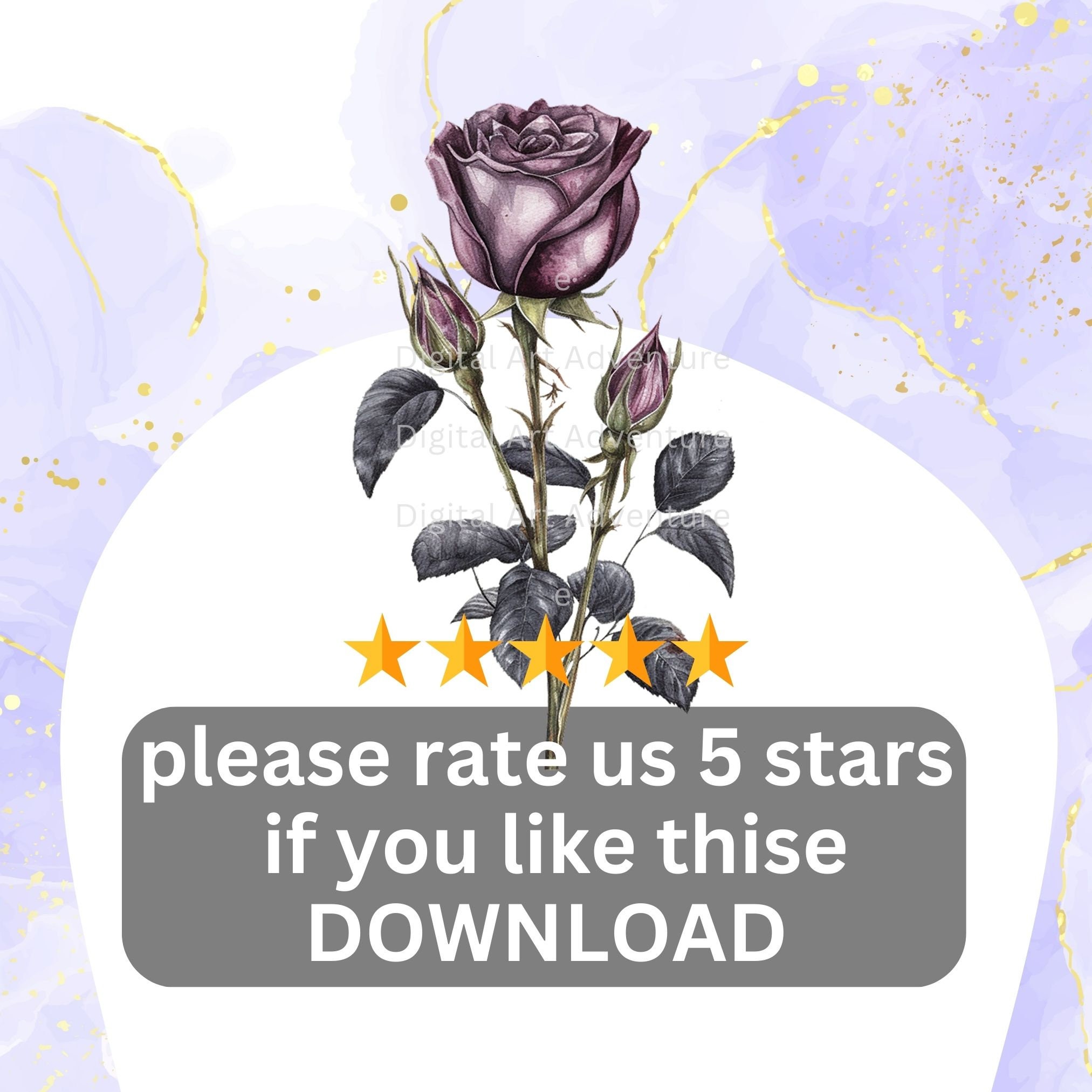 Flowers Clipart- Print, 25 PNG+25 SVG, Watercolor, T-shirt Print ...