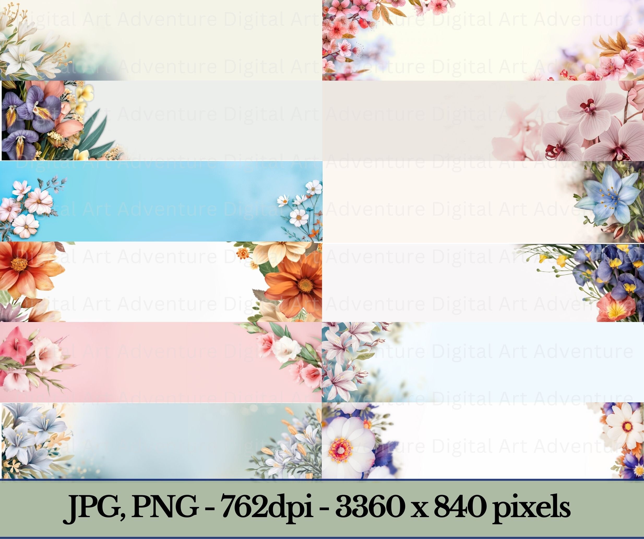 Background Banner Clipart, With Flowers Clipart, 50 PNG, 50 JPG Files ...