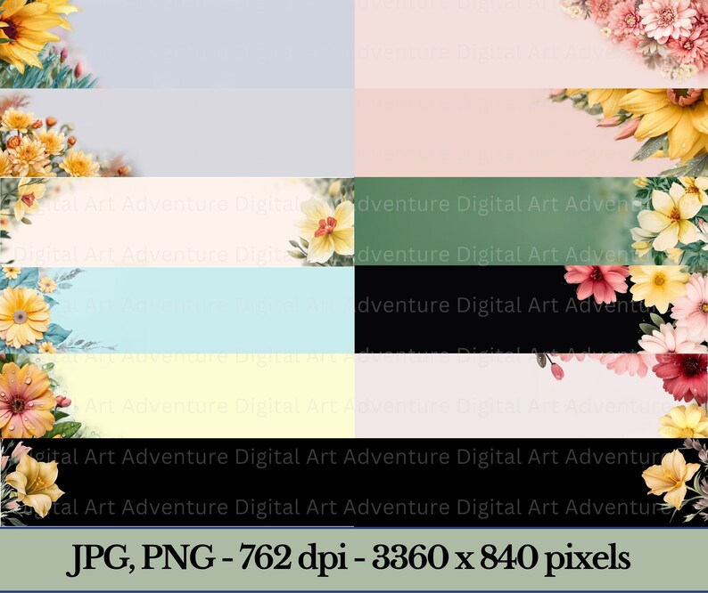 Background Banner Clipart, With Flowers Clipart, 50 PNG, 50 JPG Files ...