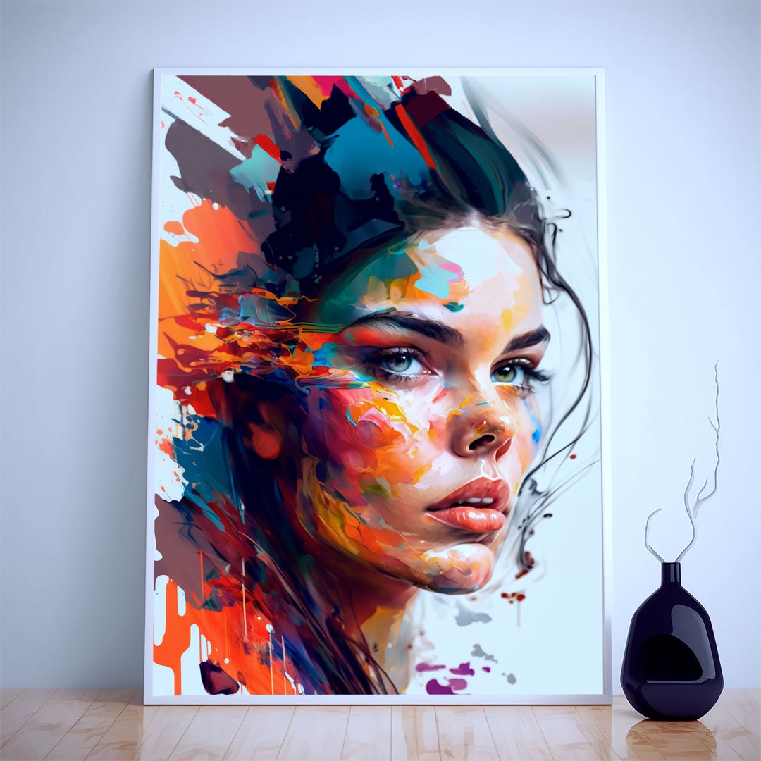 Art-house Style Digital Girl Portrait, Water Color, DIGITAL DOWNLOAD - Etsy