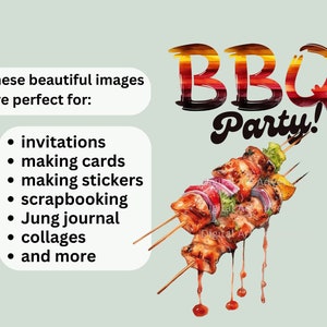 Premium Watercolor BBQ Clipart - Barbeque Items Download - Instant ...