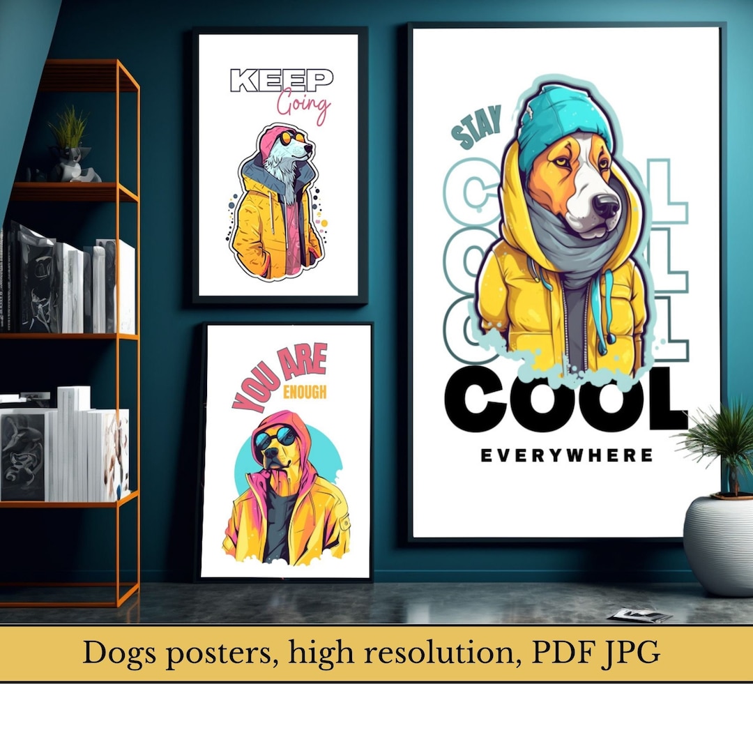 Digital Dogs Posters, Pop Art Style, Watercolor, T-shirt Print ...