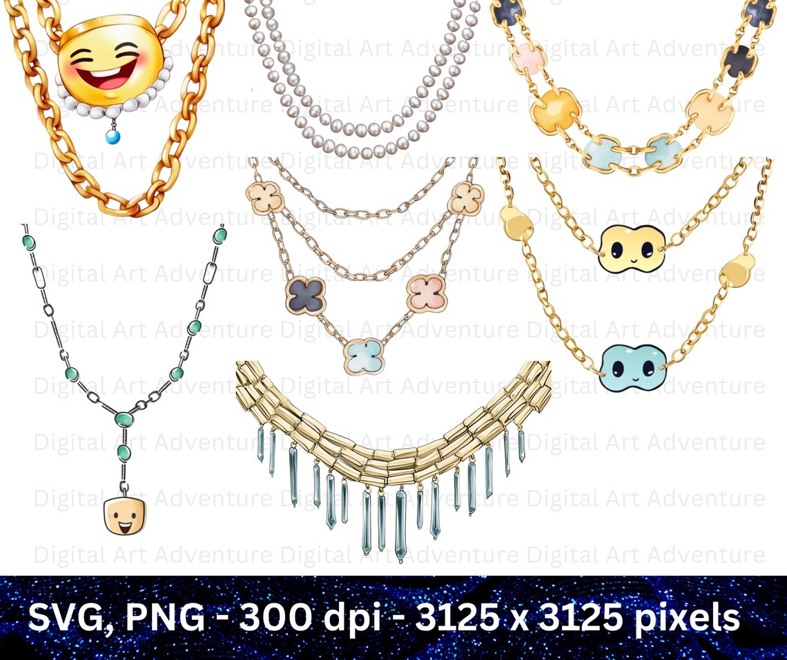 Gold Chains Clipart, 20 PNG, and 20 SVG Files - Etsy