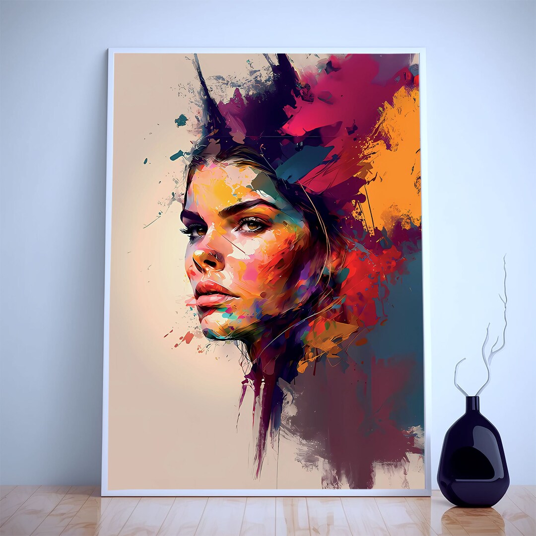 Art-house Style Digital Girl Portrait, Water Color, DIGITAL DOWNLOAD - Etsy