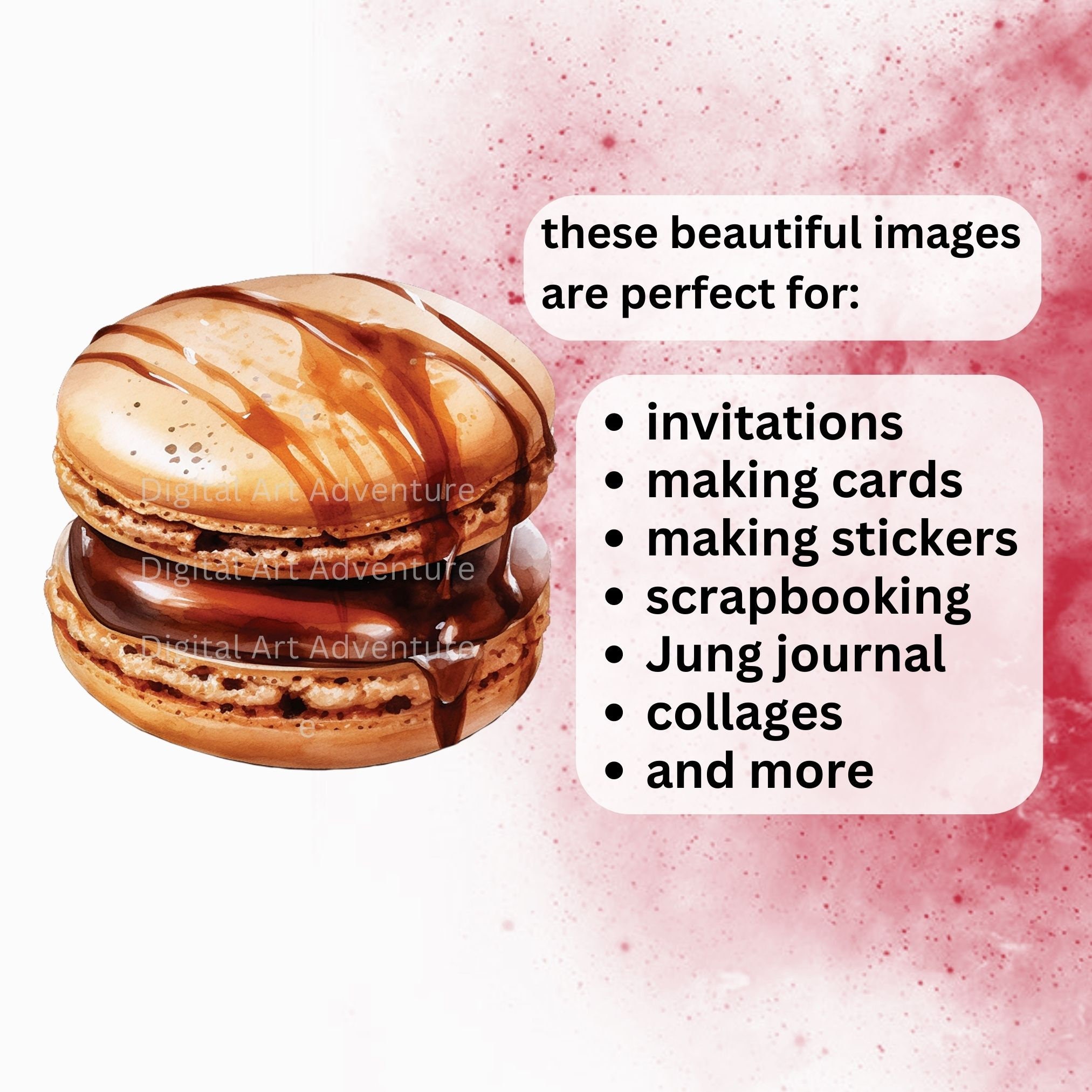 Macaroon Clipart Print, 25 PNG25 SVG, Watercolor, T-shirt Print ...