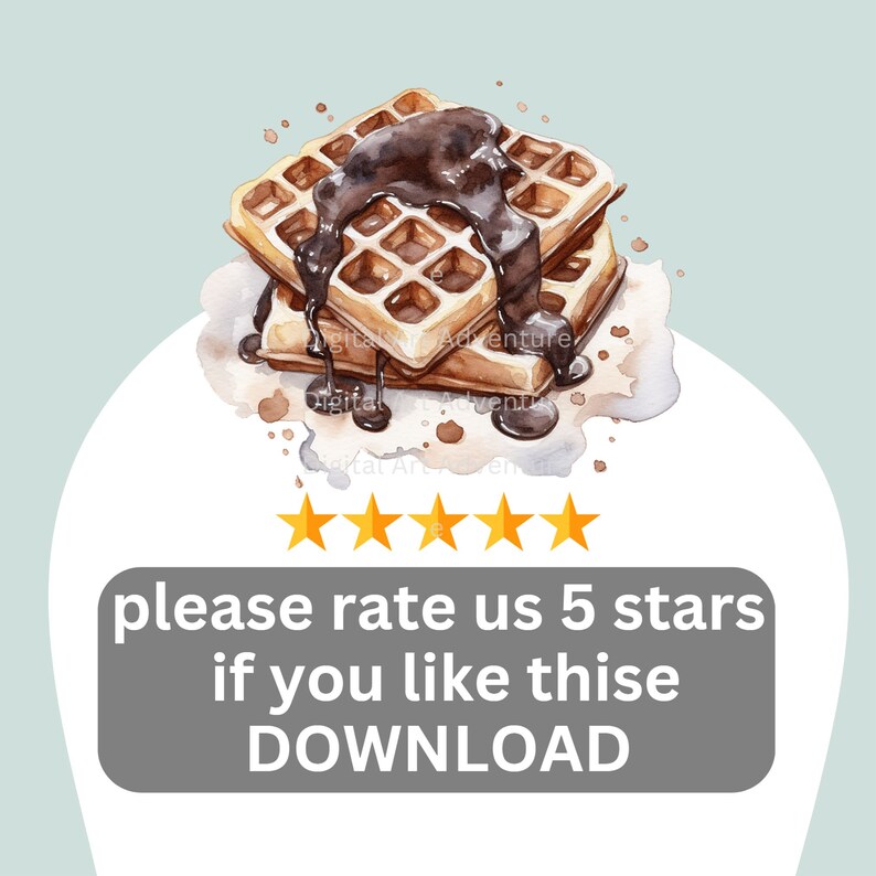 Waffles Clipart- Print, 20 SVG+ 20 PNG, Watercolor, T-shirt Print, Sublimation File for Print ...