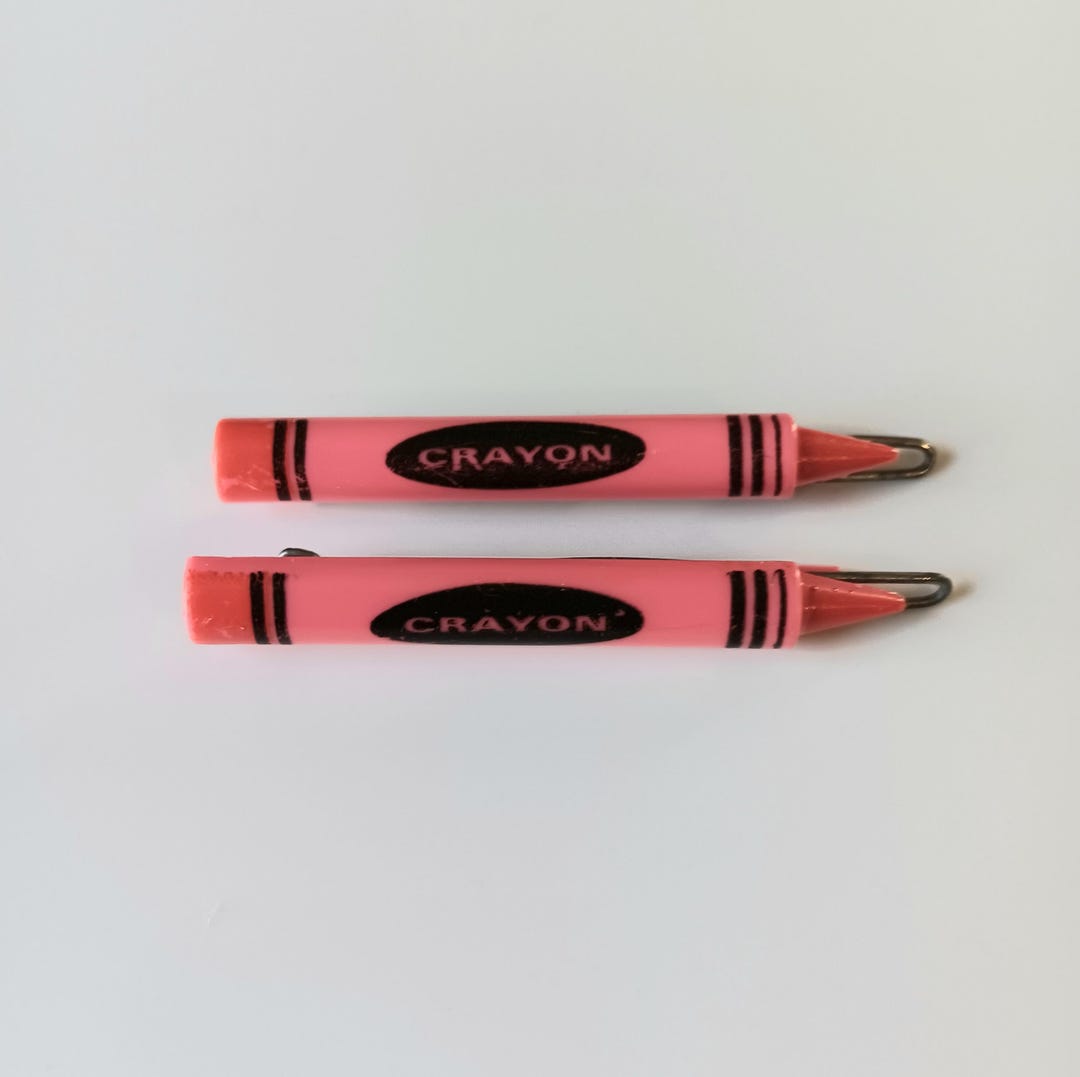Vintage Goody Crayola Red Crayons Hair Barrettes Set of 2 Made in USA ...