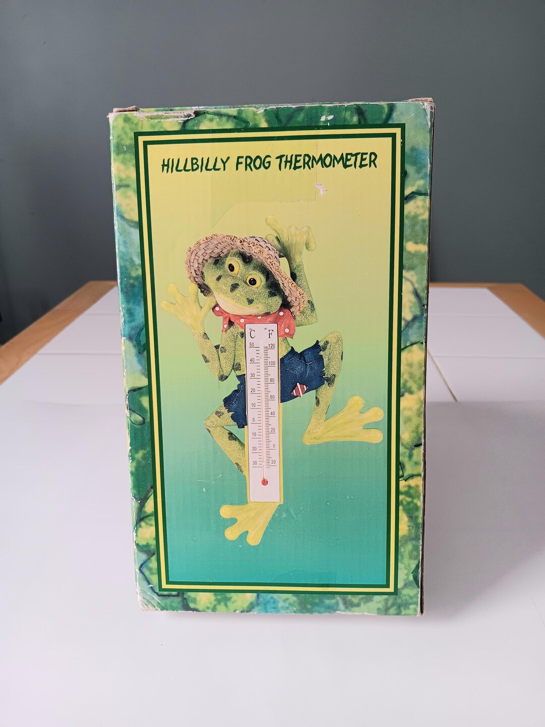 Vintage 2005 Hillbilly Frog Thermometer Hanging Resin Temperature Guage ...