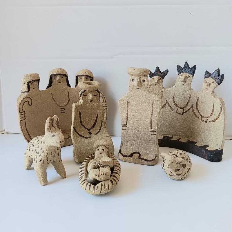 Pottery Nativity Set - Etsy