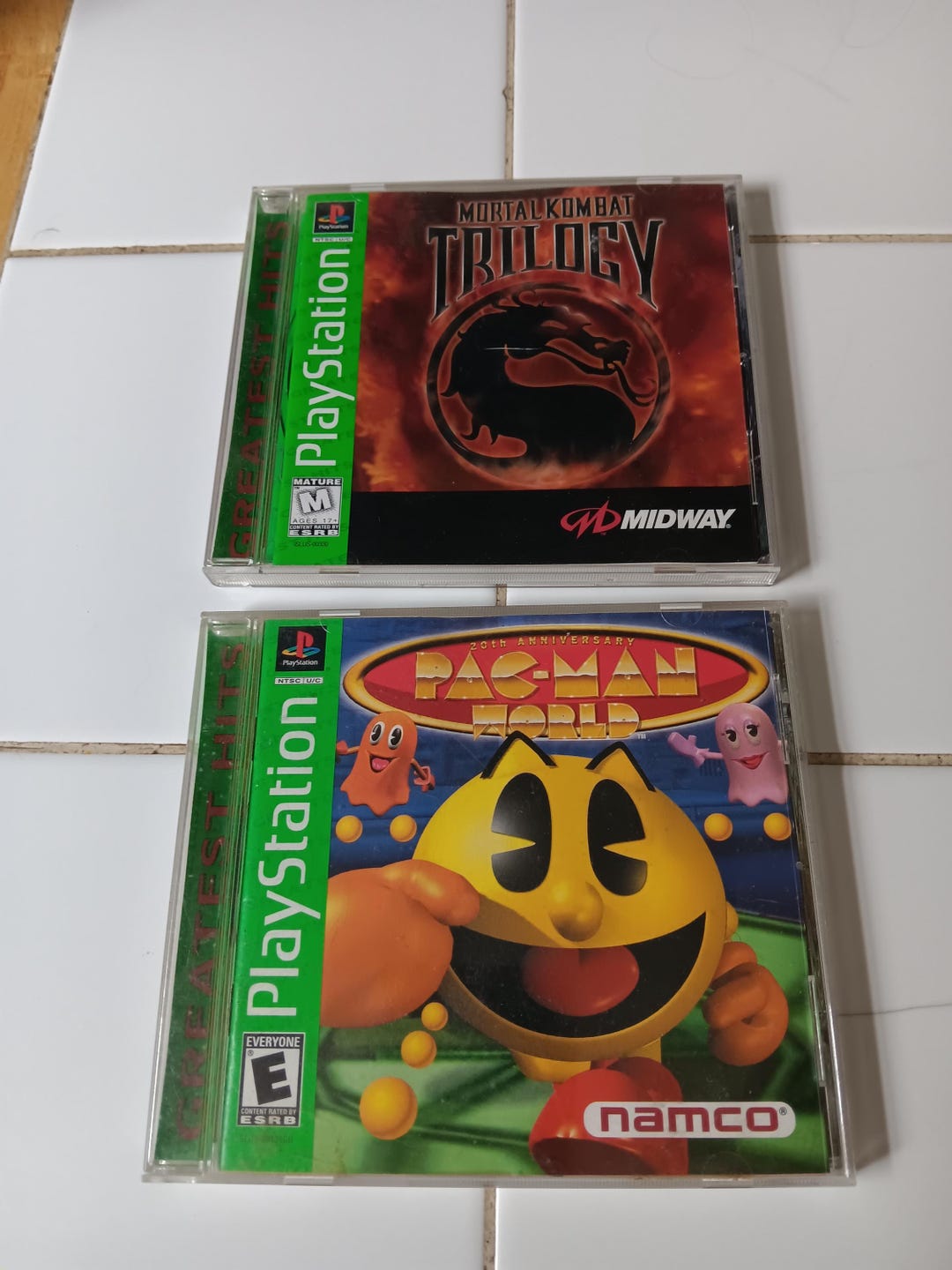Sony Playstation 90s Mortal Kombat Trilogy & Pacman World Video Game ...