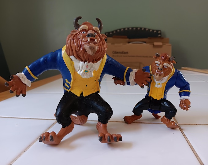 Vintage Disney Beauty and the Beast Figurine Set Beast Toy Character ...