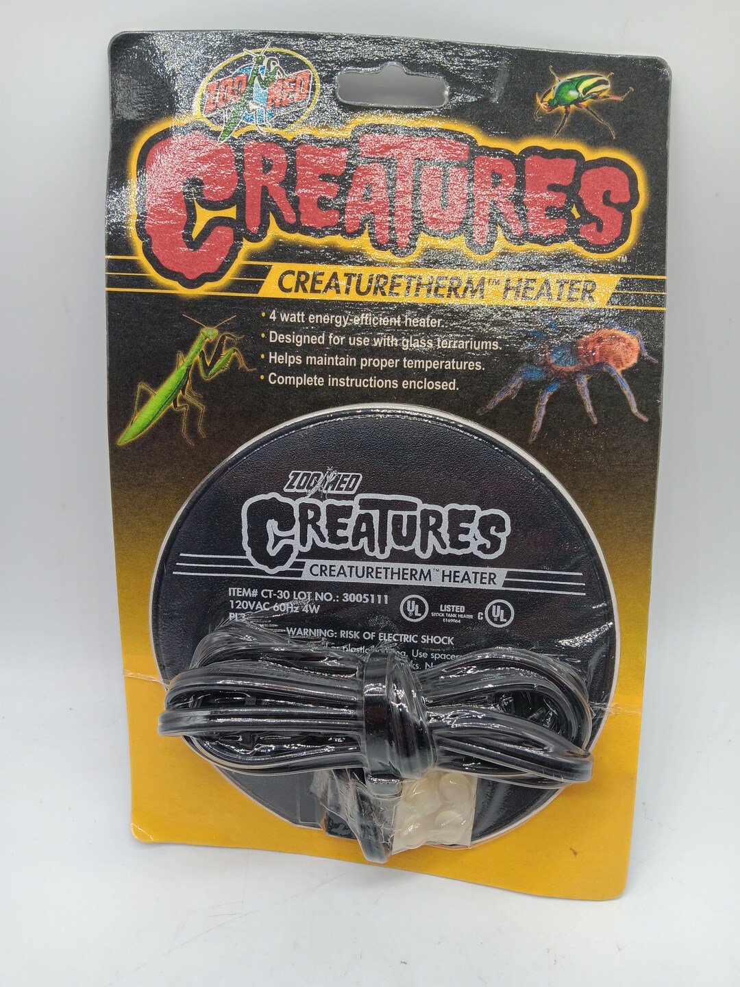 New Unopened. Zoo Med Creatures Creaturetherm Terrarium Heater, 4 Watt ...