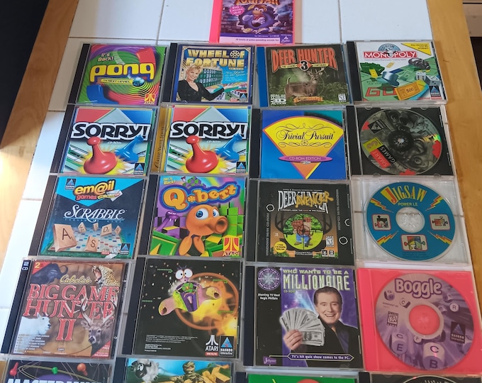 Computer Pc Game Lot of 21 Vintage 90s Early 2000 Atari Hasbro, Trivia ...