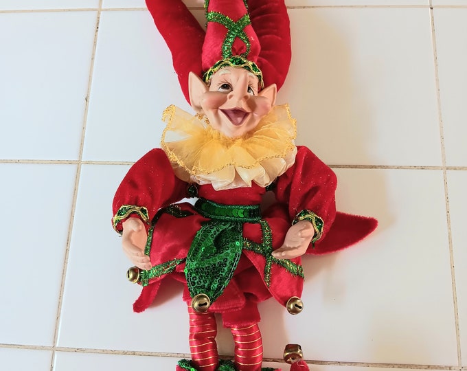 Vintage Elf Jester Posable 19" Doll. Plush Body Hard Plastic Face ...