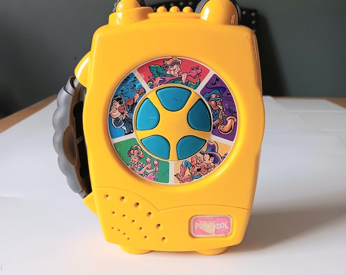 1997 Hasbro Playskool Handheld Toy Radio Yellow 90s Works Vintage - Etsy