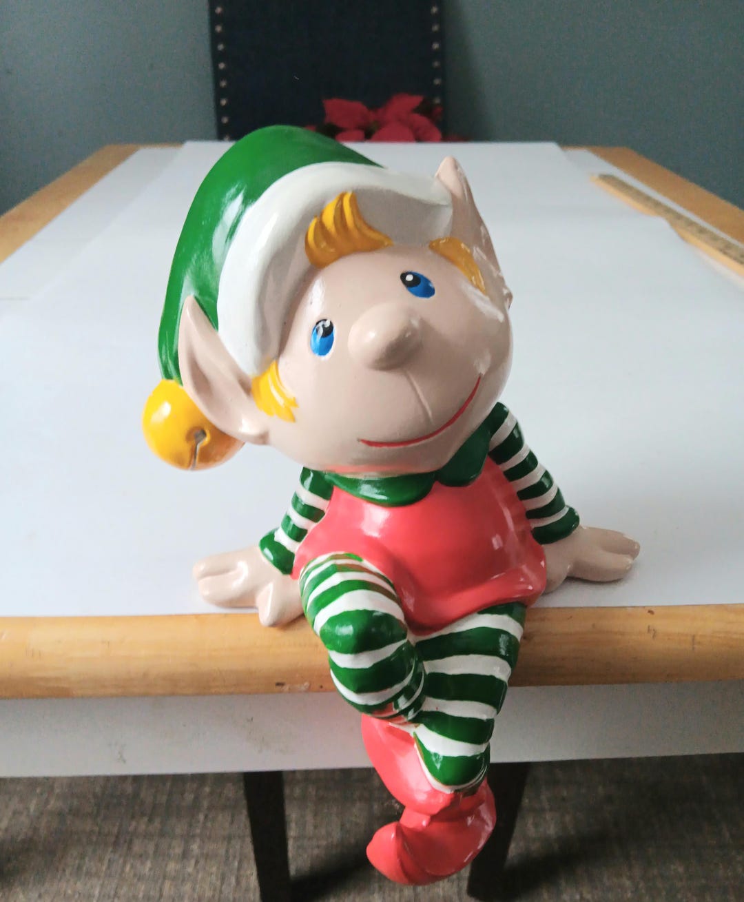 1985 Care Inc. Vintage 80s Shelf Sitting Boy Elf Figure Christmas ...