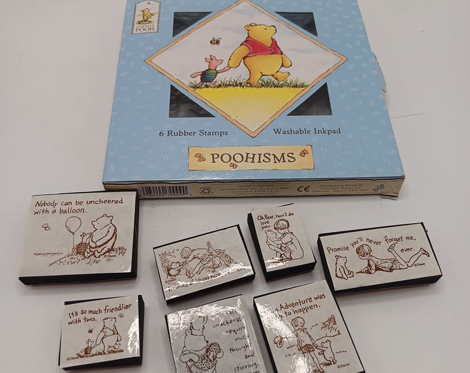 Vintage Disney Winnie the Pooh Rubber 7pc Stamp Set Poohisms. Arts ...