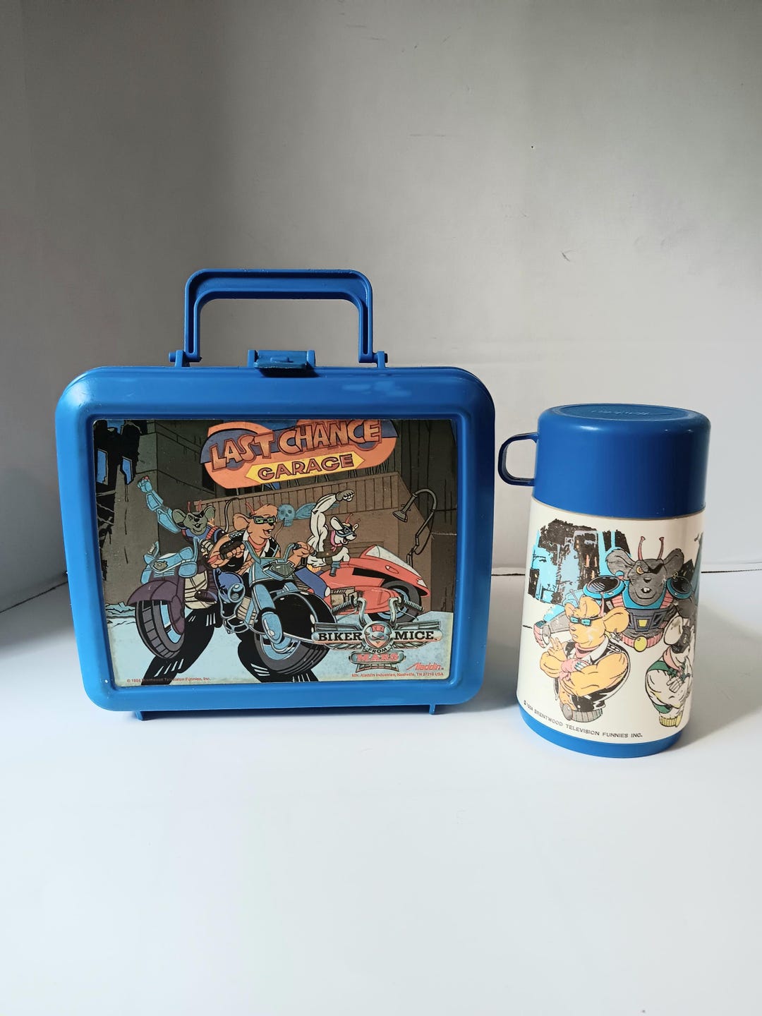 Aladdin 1994 Biker Mice From Mars Plastic Lunchbox and Thermos Set ...