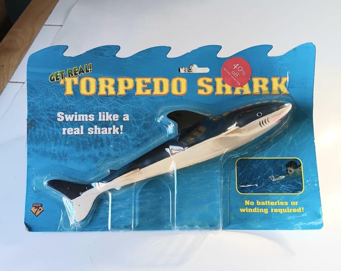 90s Vintage Torpedo Shark Pool Water Toy Sealed New Safari 1999 Great ...