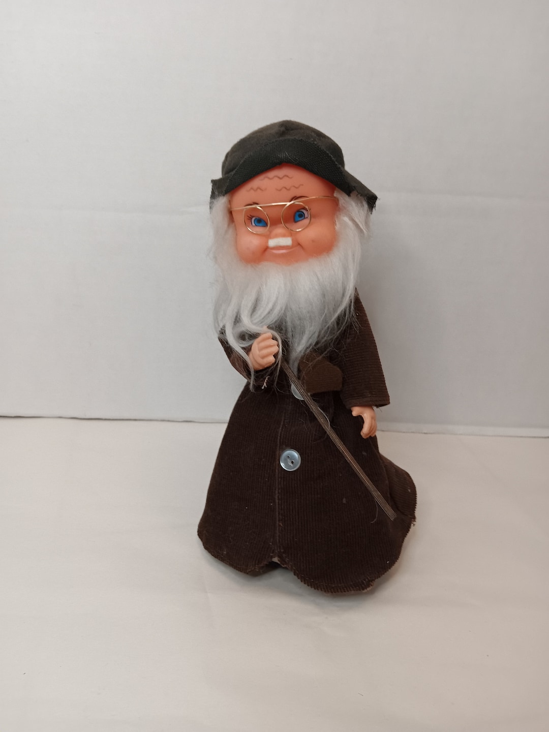 Old Man Hobo Musical Animated Grandpa Music Box Figure. Vintage Rubber ...